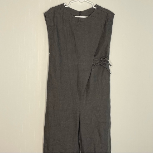 Zara | Bottoms | Zara Girls 0 Linen Gray Jumpsuit Pockets Size 7 122cm ...